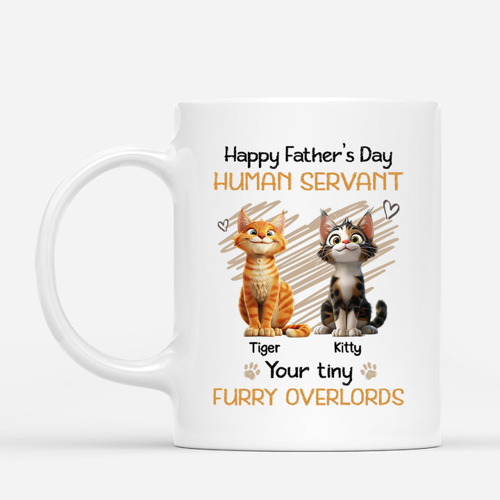 Personalised Happy Father's Day Human Servant Cat Mug - Custom Chic UK