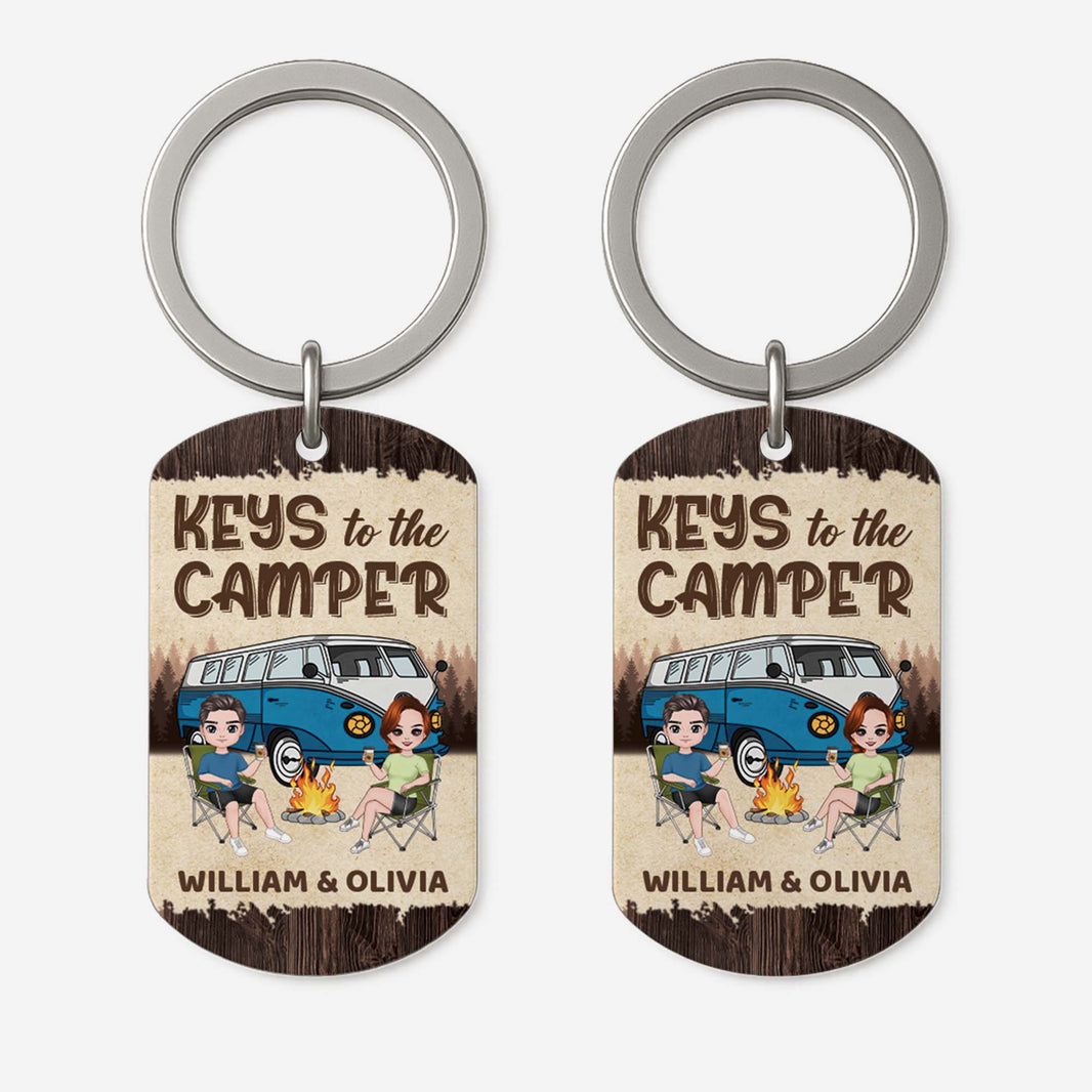 Personalised Keys To The Camper Keychain for Couple - Custom Chic UK