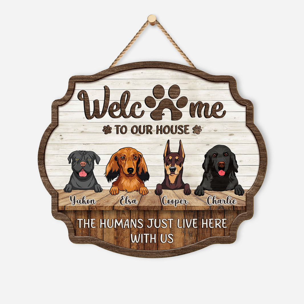 Personalised Welcome Wooden Sign for Dog Owners - Custom Chic UK