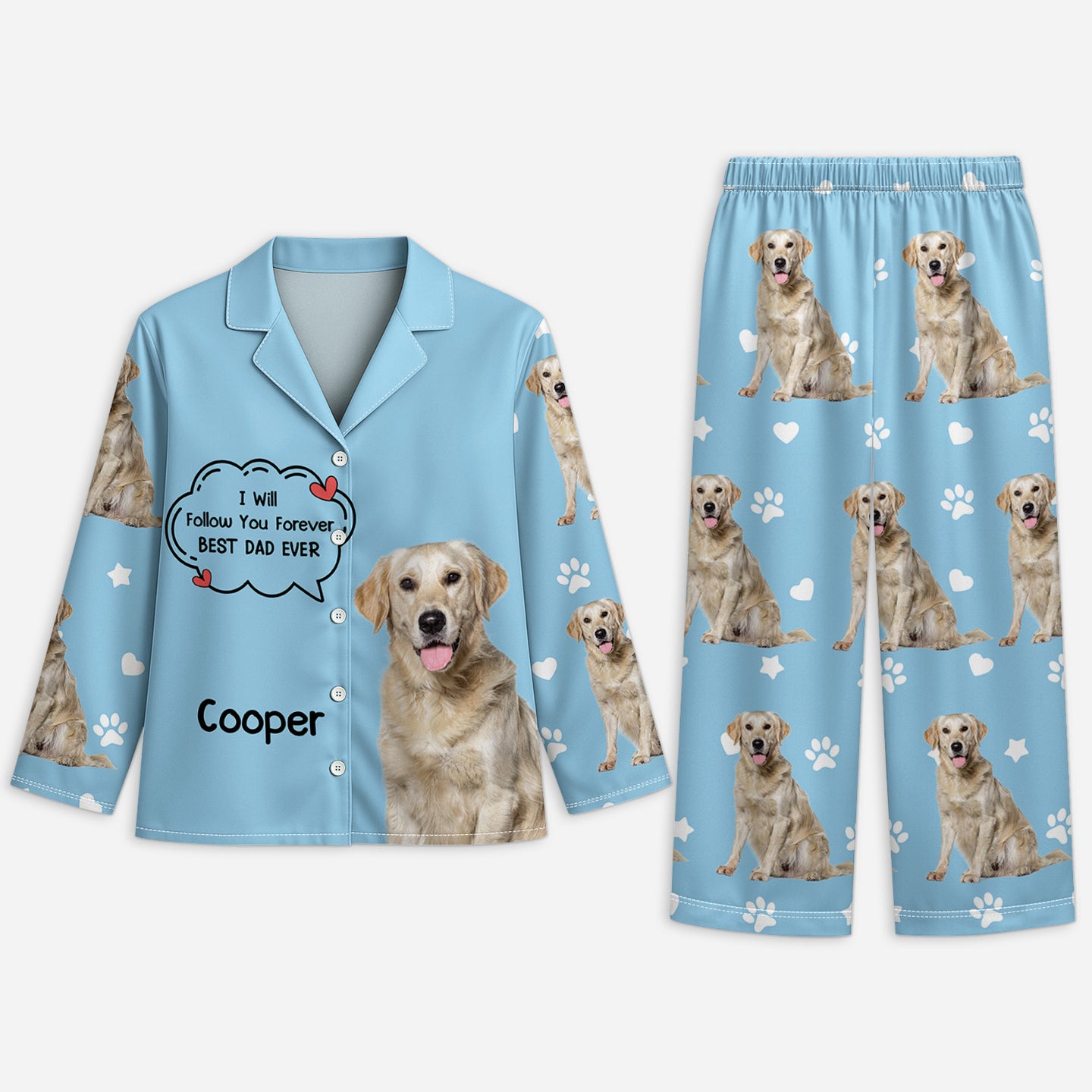 Personalised Pyjamas with Dog Picture for Dog Lovers - Custom Chic UK