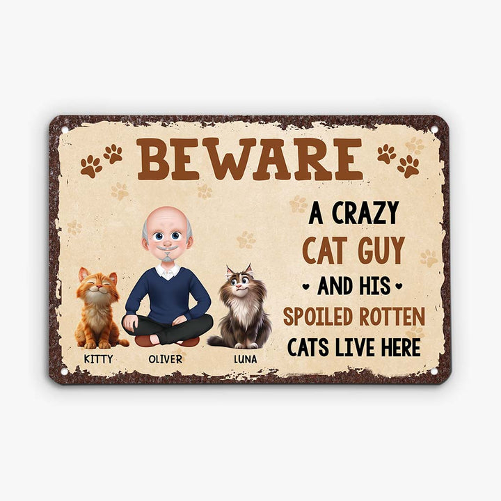 Personalised Metal Crazy Cat Lady Sign - Custom Chic UK