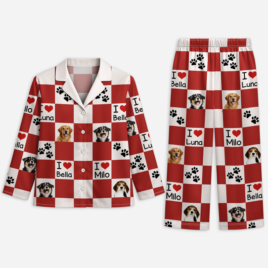 Personalised Pyjamas with Pets Face On Them for Dog Lovers - Custom Chic UK