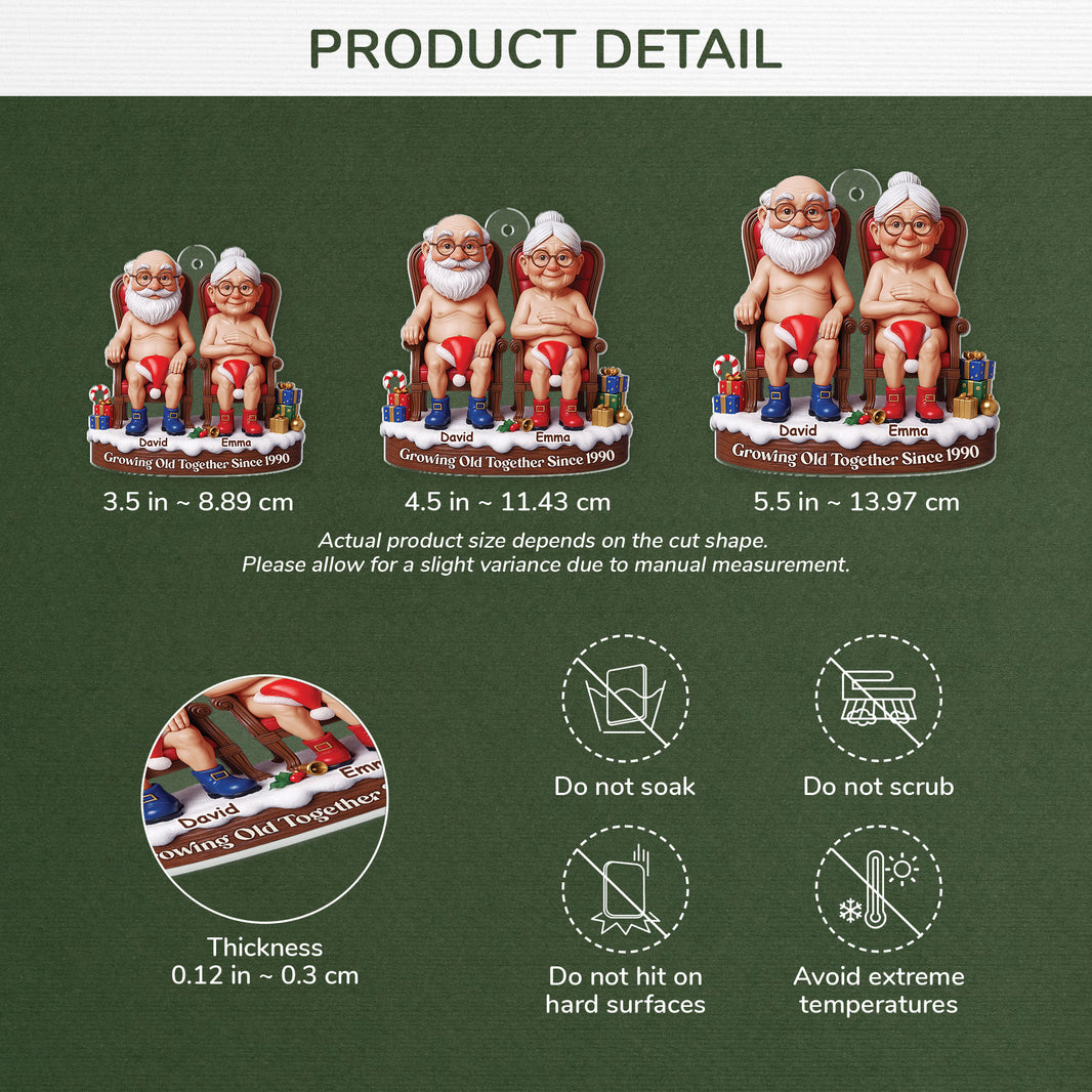 [3D Printing Effect] Personalised Acrylic Growing Old Together Christm ...