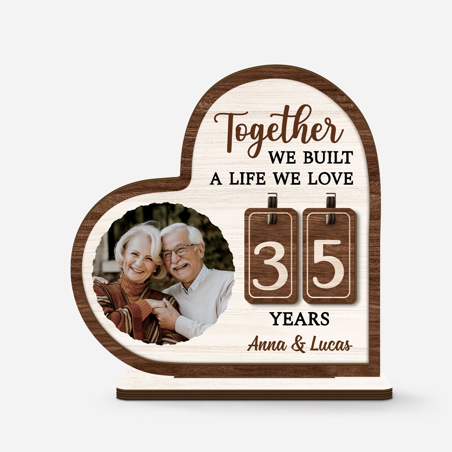 Personalised Together We Built A Life We Love Years Tracker Sign for C ...