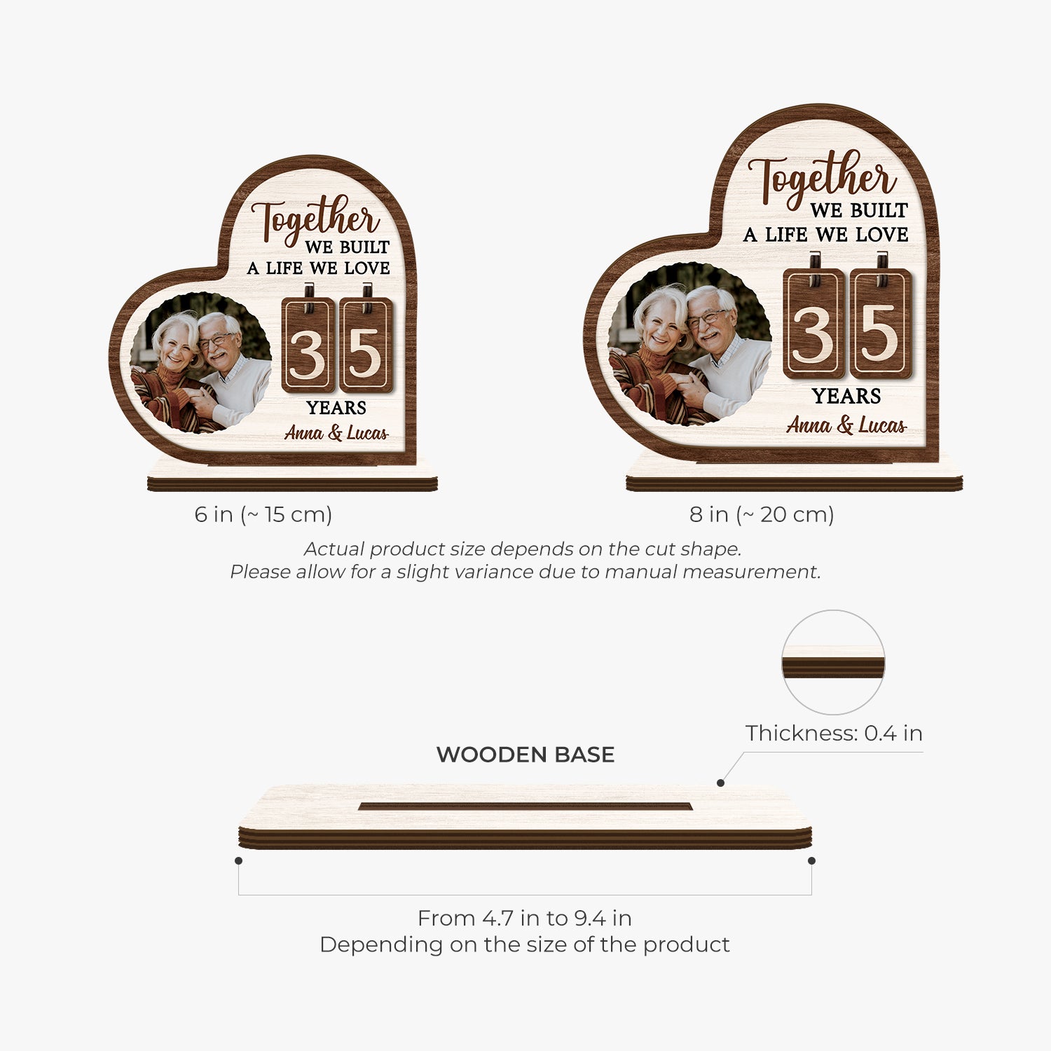 Personalised Together We Built A Life We Love Years Tracker Sign for C ...