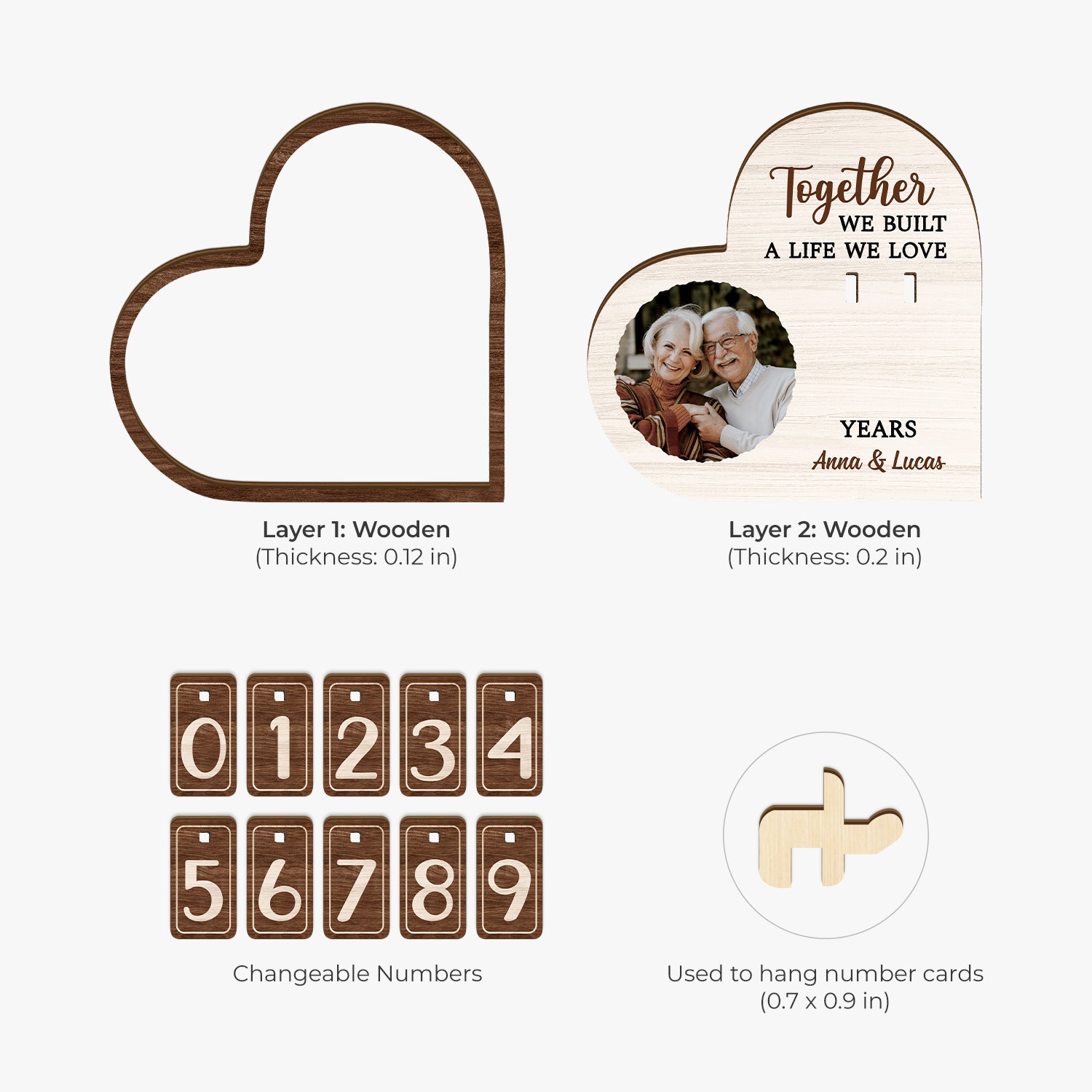 Personalised Together We Built A Life We Love Years Tracker Sign for C ...