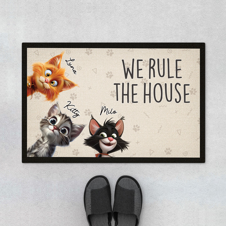 Custom We Rule The House Cat Doormat - Custom Chic UK
