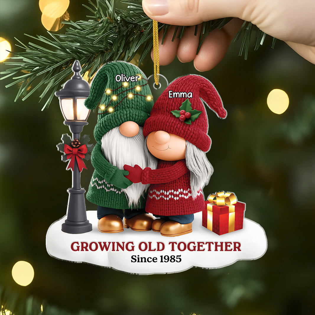 [3D Printing Effect] Personalised Acrylic Gnomes Ornaments for Couples ...