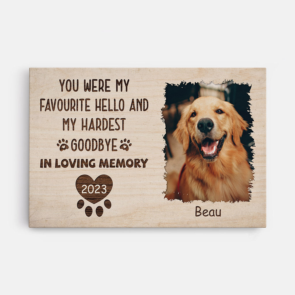 Personalised My Hardest Goodbye Dog Canvas - Custom Chic UK